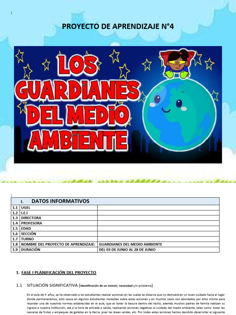 4 Proyecto Guardianes Del Medio Ambiente | Descargar gratis PDF ...