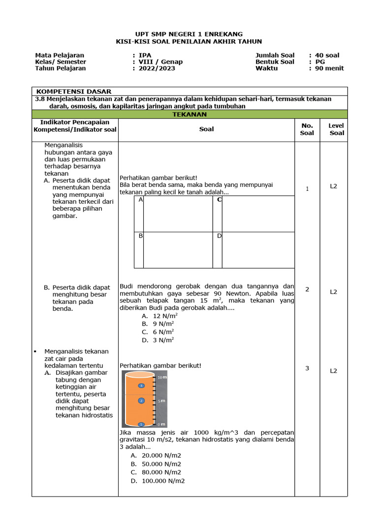 Kisi-Kisi Pat Ipa 2023-2024 | PDF
