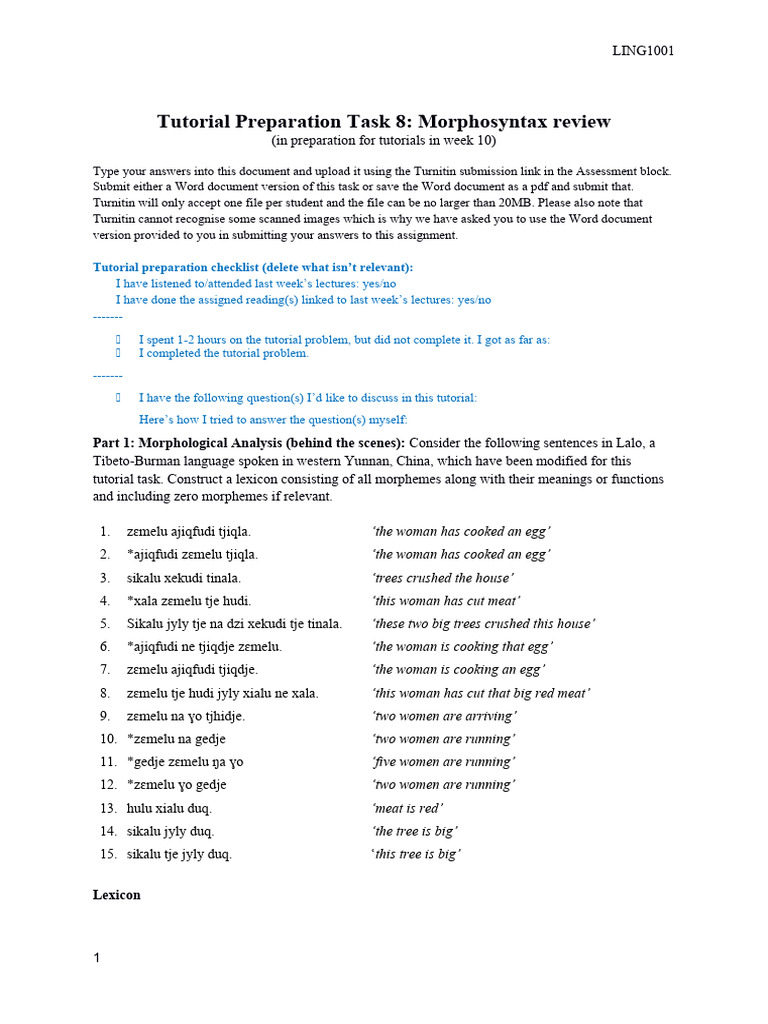 WK 10 Tute Prep Task 8 | PDF | Grammatical Tense | Part Of Speech