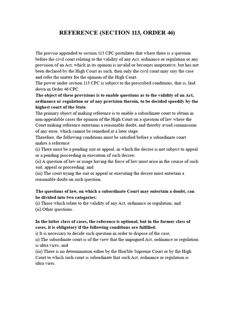 Section 113 CPC: High Court References | PDF | Lawsuit | Appeal