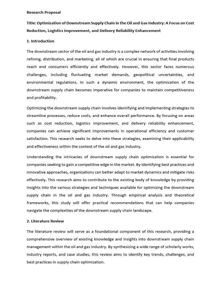 Research Proposal 1 | PDF | Supply Chain | Qualitative Research