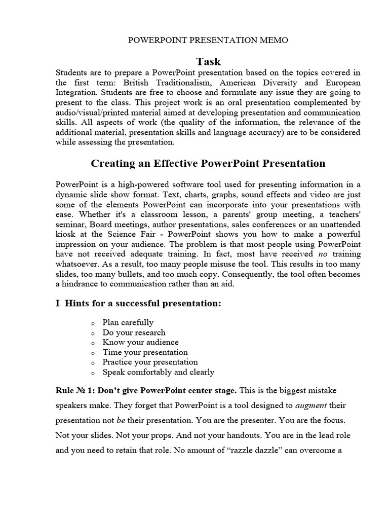 PPP Memo | Download Free PDF | Microsoft Power Point | Human Communication