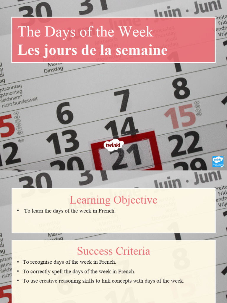 The Days of The Week PowerPoint | PDF | Linguistics