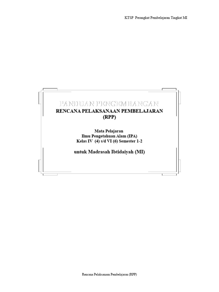 RPP Ipa Kelas Iv | PDF