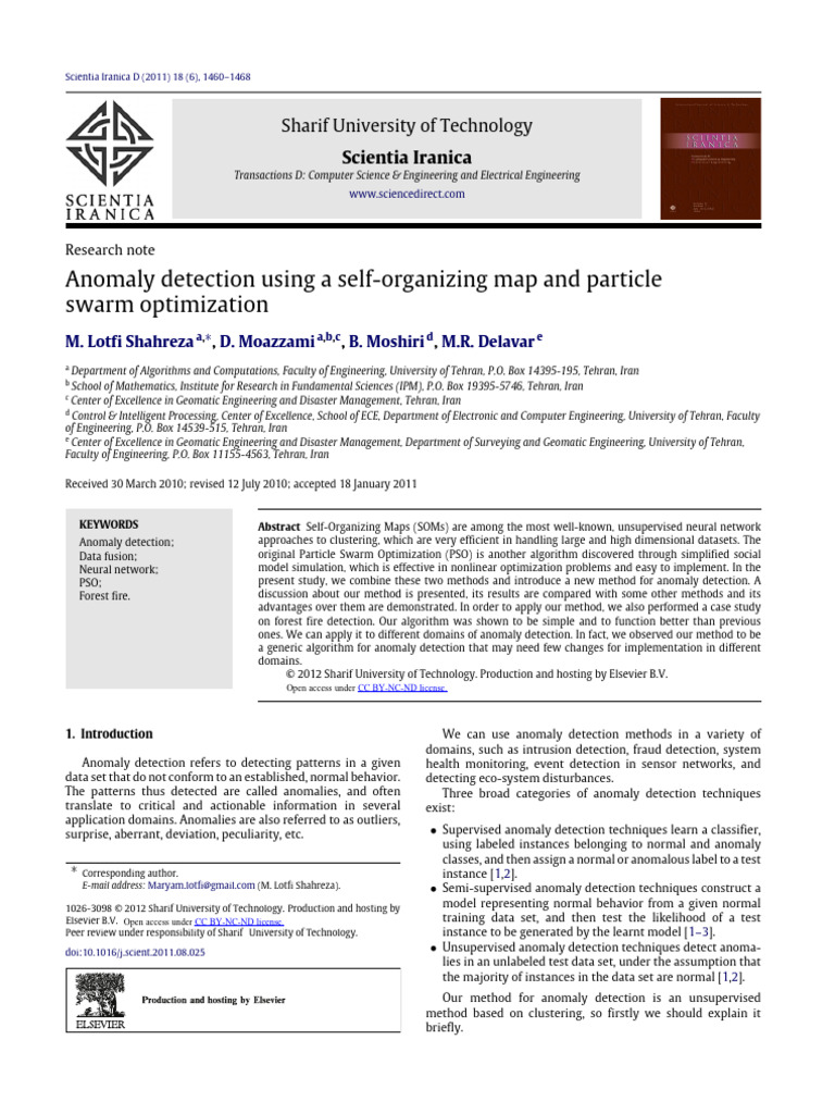 Anomaly Detection Using SOM and Particle Swarm Optimization | PDF ... Anomaly Detection Using SOM and Particle Swarm Optimization | PDF ...