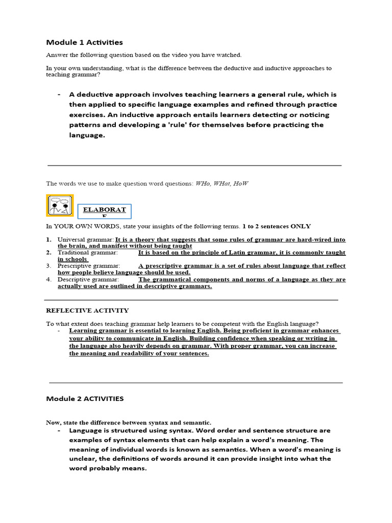Module-1-Activities-1 | PDF | Grammar | Word