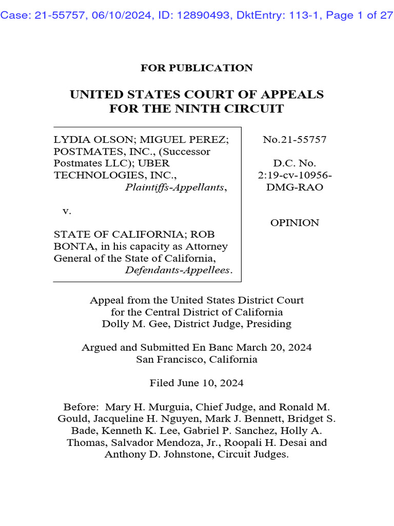 9th Circuit AB5 Ruling - 6-10-24 | PDF | Public Law