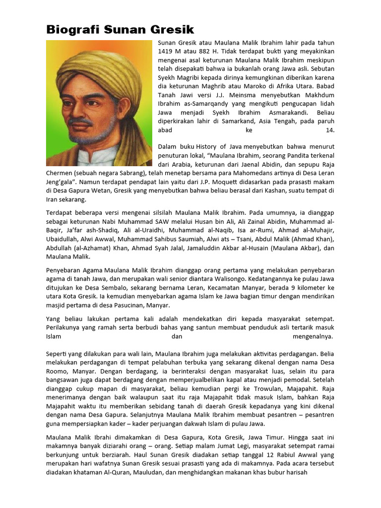 Biografi Sunan Gresik | PDF