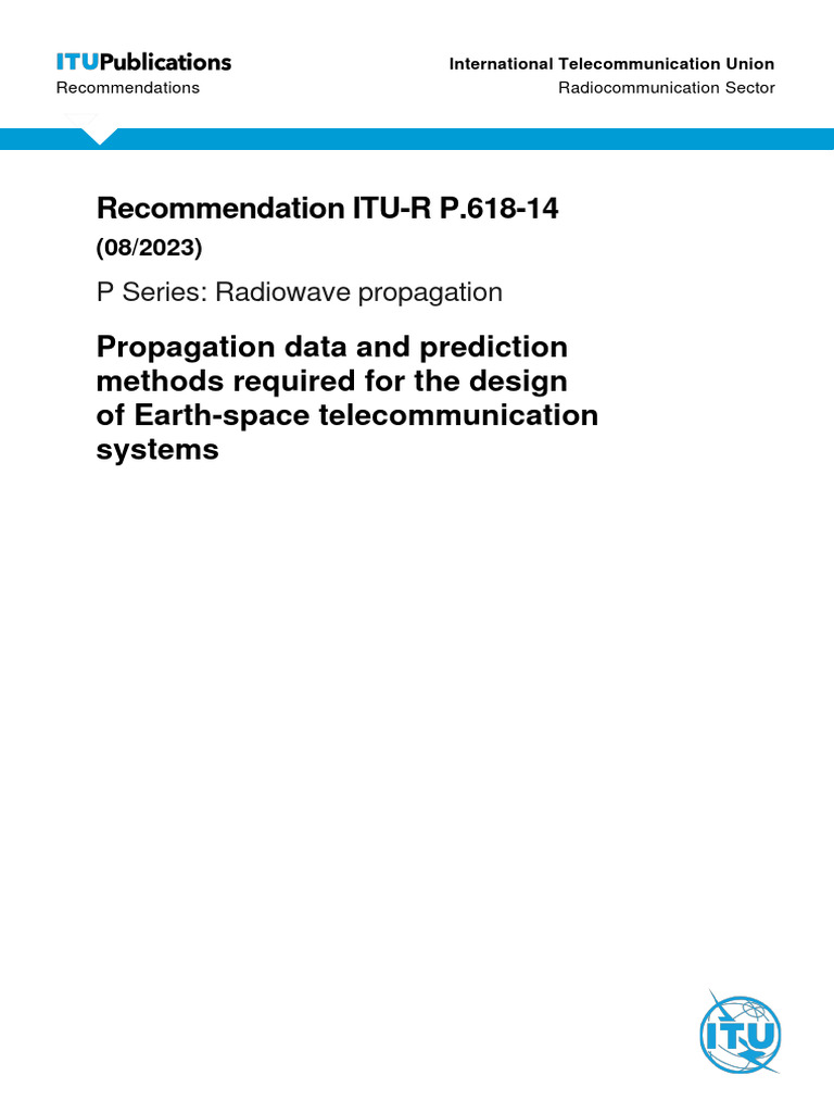 R Rec P.618 14 | PDF | Ionosphere | Antenna (Radio)