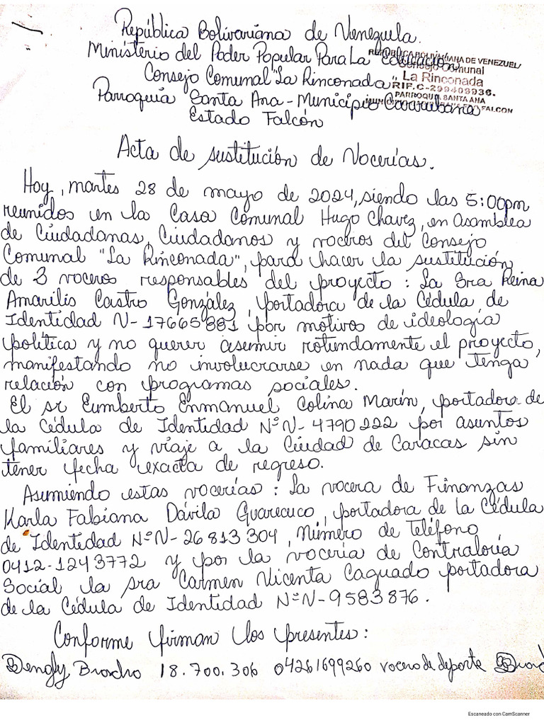 Acta la rinconada | PDF