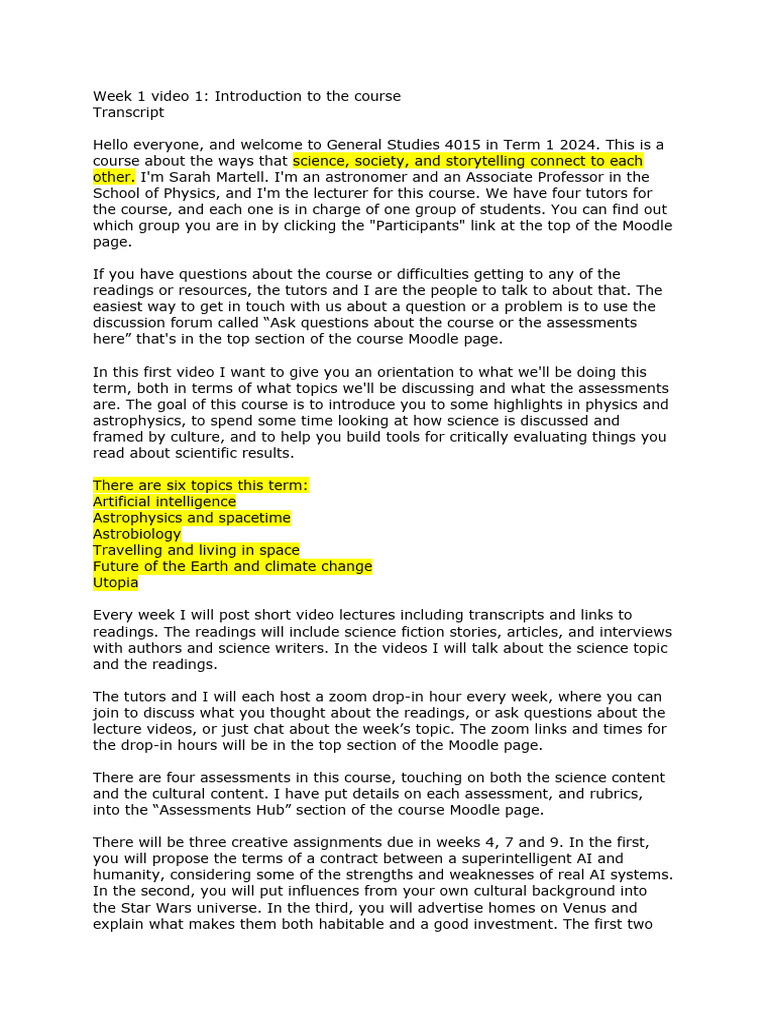 w1v1 Transcript | PDF | Cognition