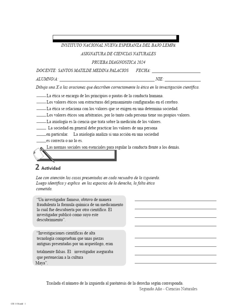 Unidad 1 de Segundo Año CCNN | PDF | Presión | Peso