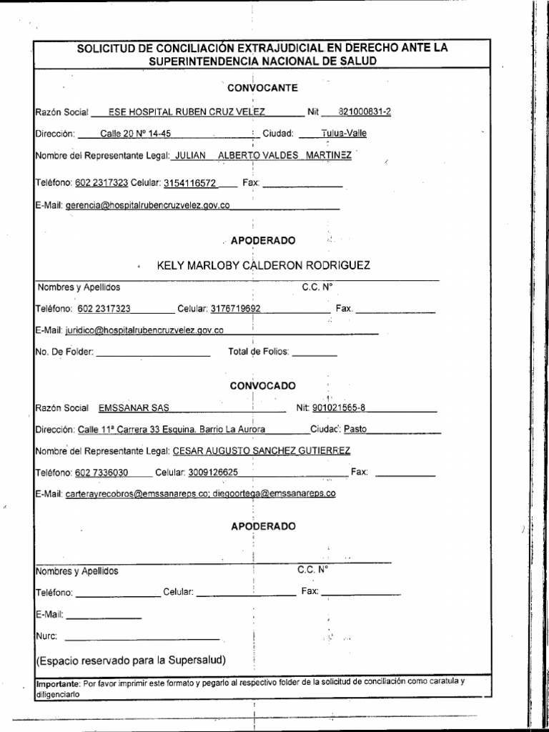 Caratula de Solicitud | PDF