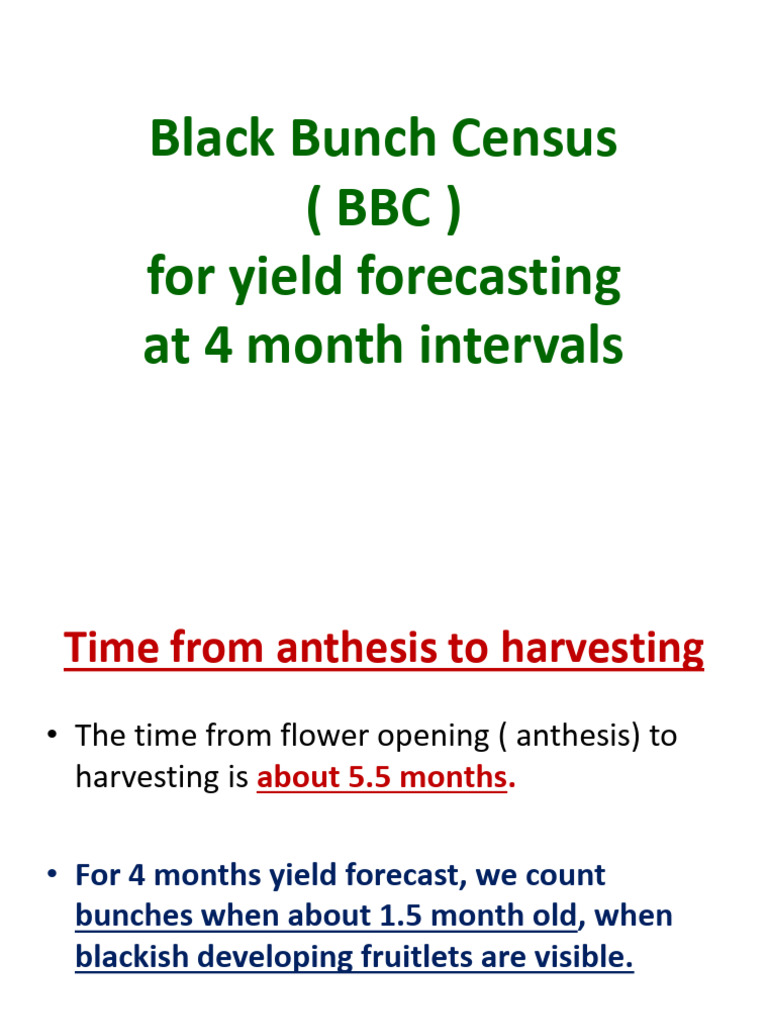 Black Bunch Census at 4 Month Intervals | PDF