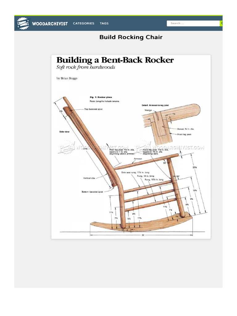 Build Rocking Chair - WoodArchivist | Download Free PDF | Woodworking ...