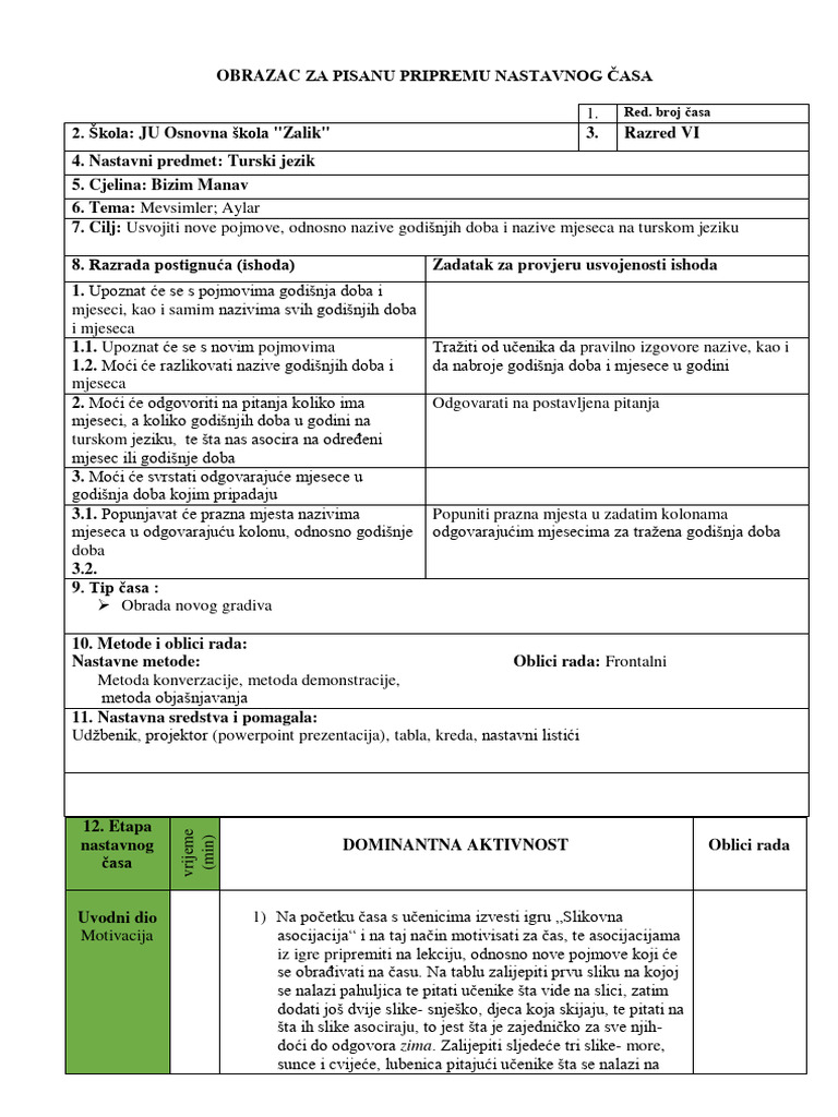 Priprema 1. Cas | PDF