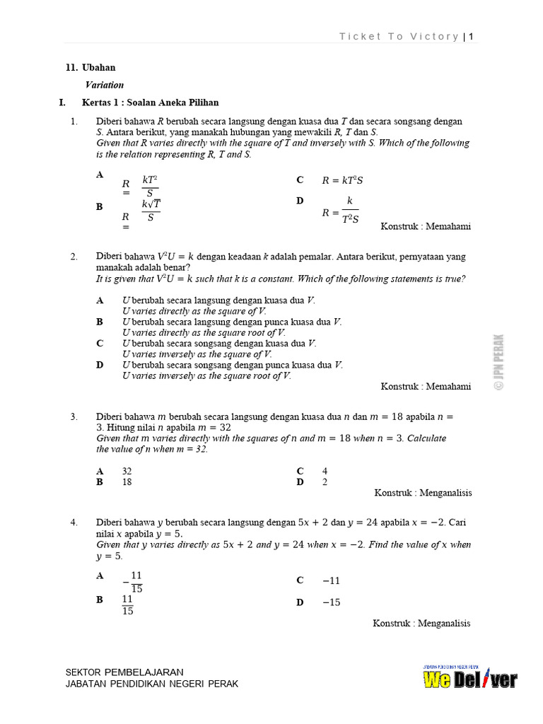 MODUL MATEMATIK TINGKATAN 5 | PDF