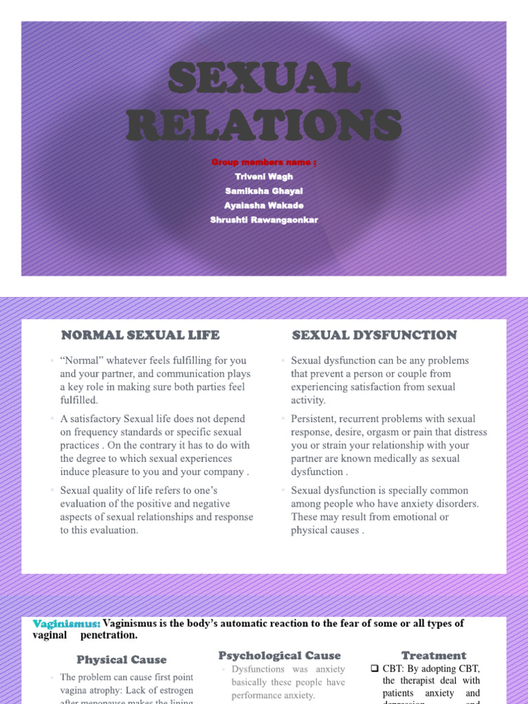 Sexual Relations Pdf Psychotherapy Anxiety