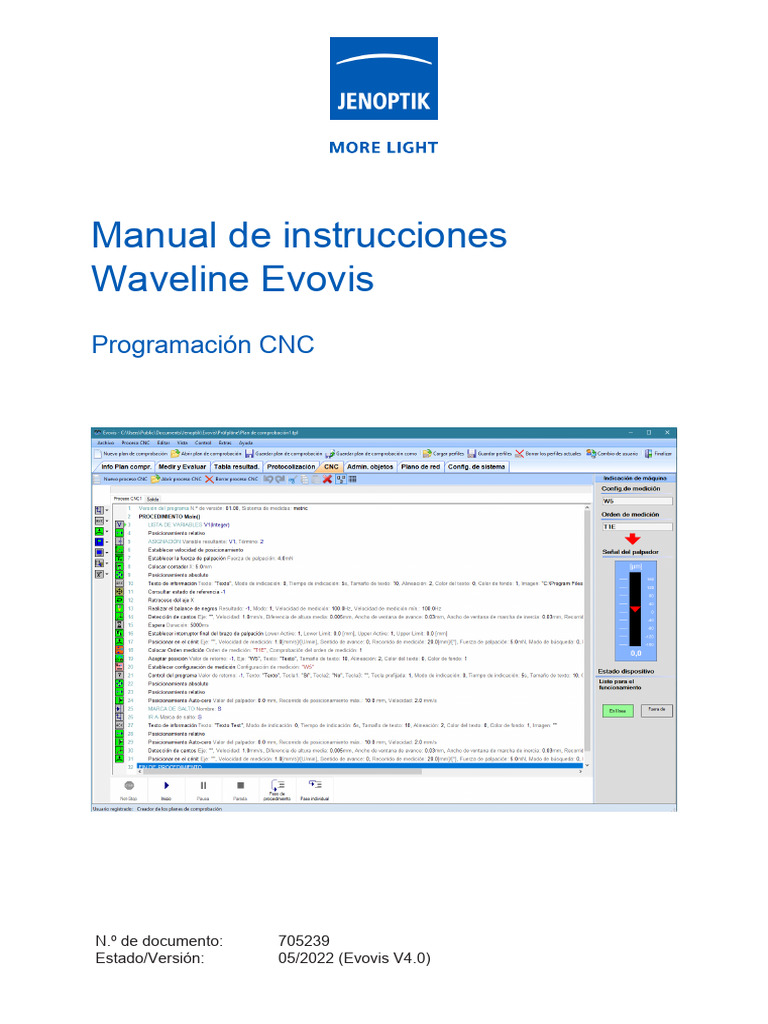 Evovis - CNC - Es | PDF | Control numerico | Programa de computadora