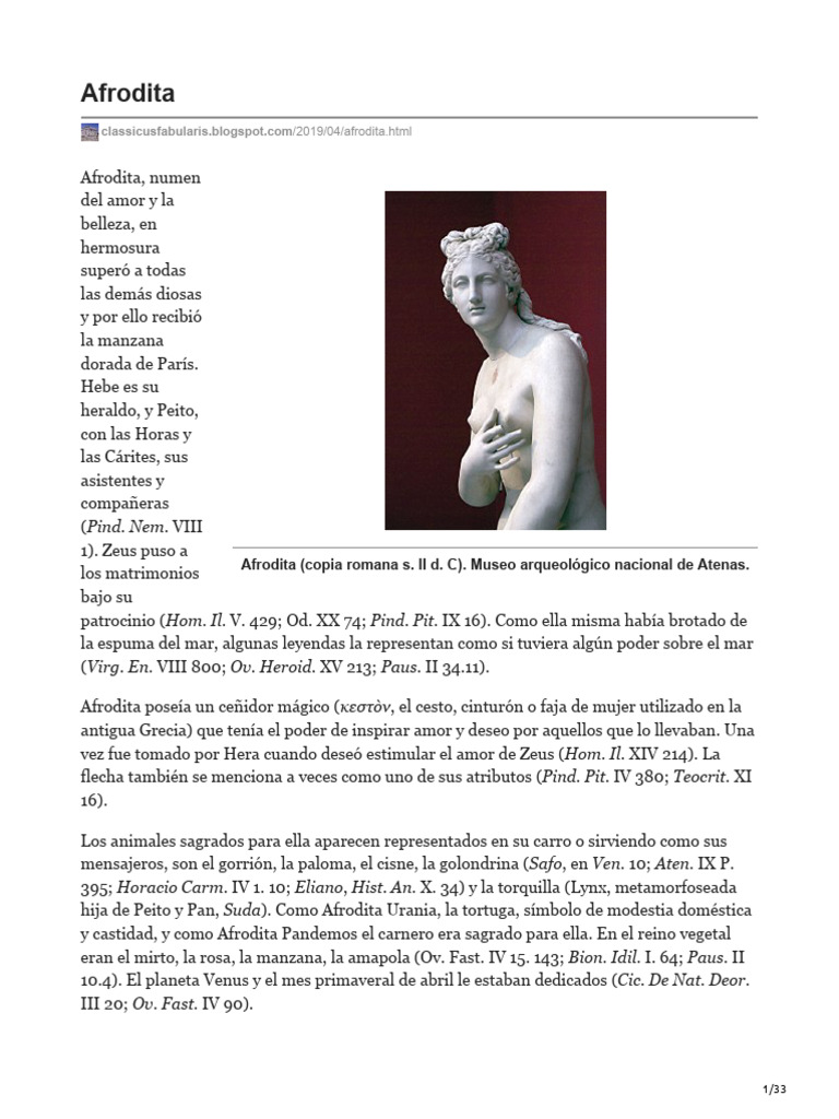 Afrodita Tunica Envenada | Descargar gratis PDF | Afrodita | Eros