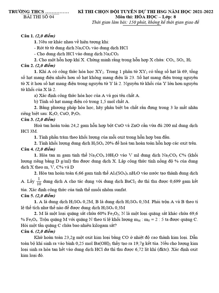 De Thi Chon HSG | PDF