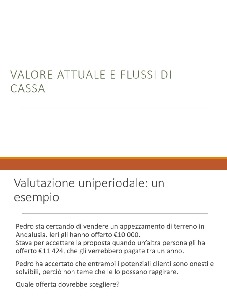VA e Flussi Di Cassa | PDF