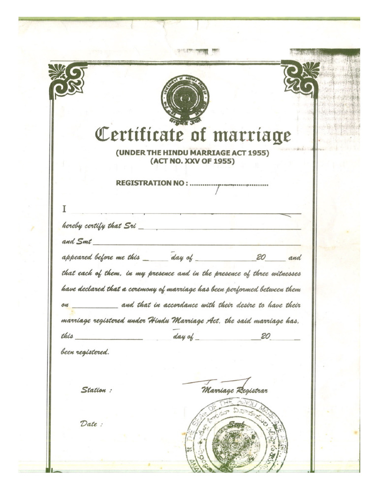 Certificate of Marriage | PDF