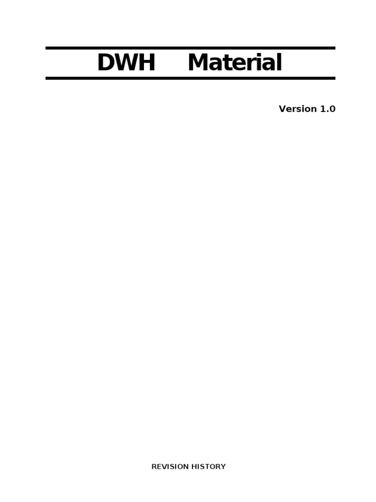 DWH Material | PDF | Data Warehouse | Database Index
