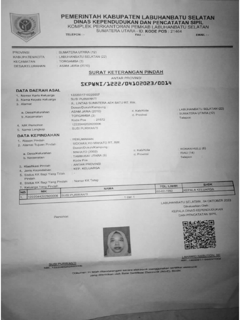 SURAT PINDAH SUSI PURWATI | PDF