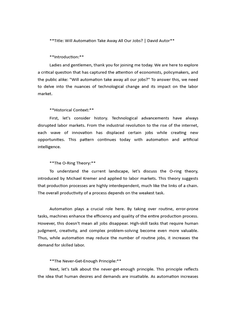 Automation's Impact on Jobs Explained | PDF | Automation | Labour Economics