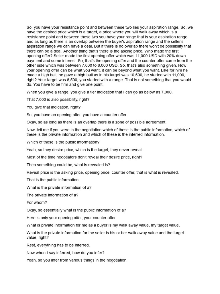 Lecture 3 | PDF | Negotiation | Prices