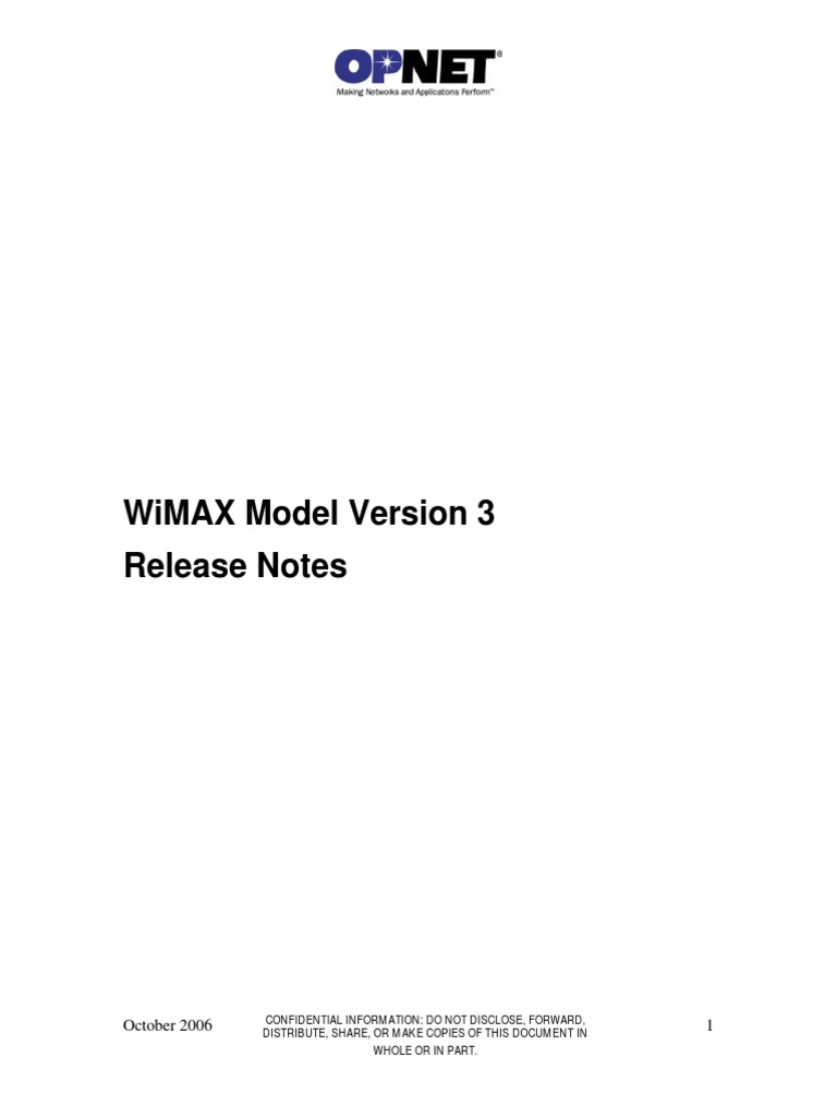 Wimax Model Version 3 Release Notes: October 2006 1 | PDF | Wi Max ...