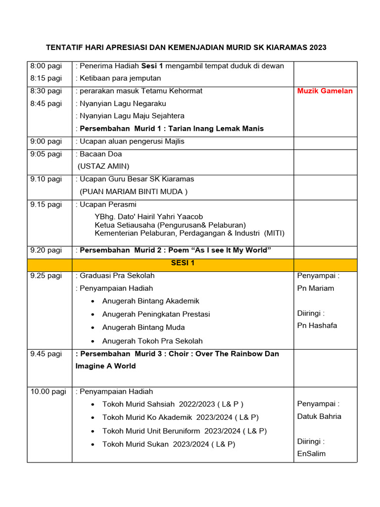 AJK Dan Tentatif Hakem 2023 - Latest | PDF