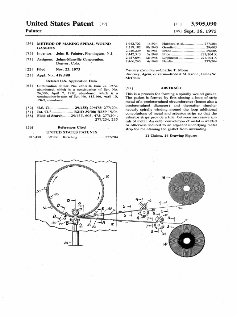 US3905090 (Patente 1975) | PDF | Materials | Mechanical Engineering