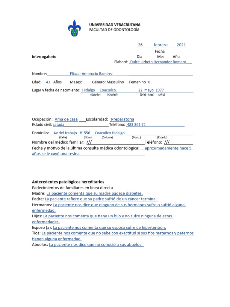 Historia Clinica | PDF | Medicina CLINICA | Enfermedades y trastornos