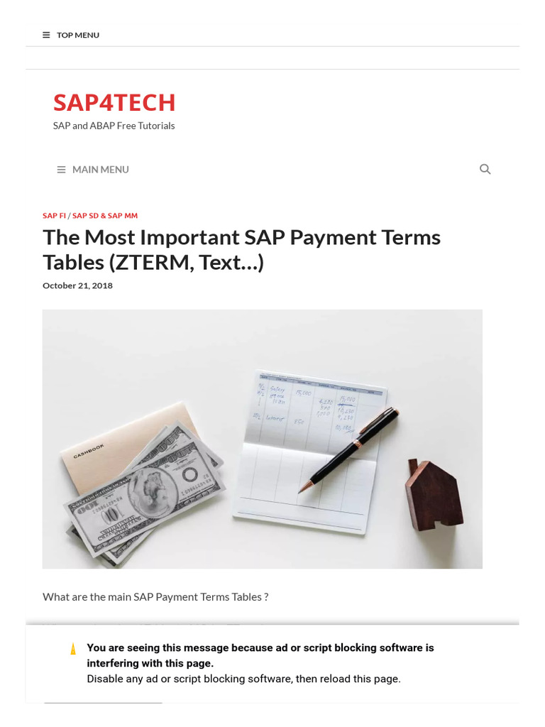 The Most Important SAP Payment Terms Tables (ZTERM, Text ) - SAP4TECH ...