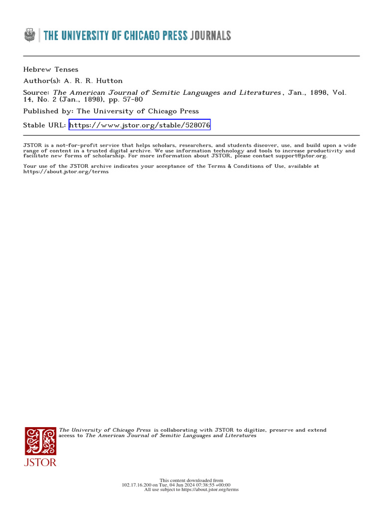 Hebrew Tenses Analysis | PDF | Grammatical Tense | God