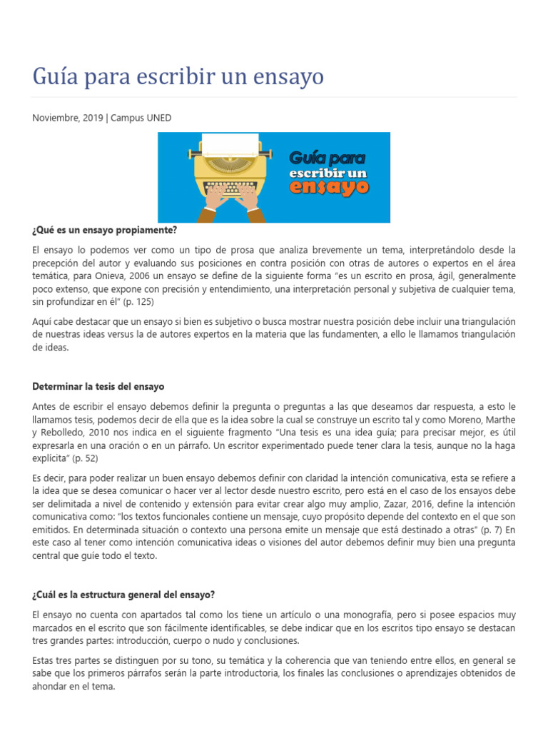 Guía para Escribir un Ensayo Efectivo | PDF | Ensayos | Escritura