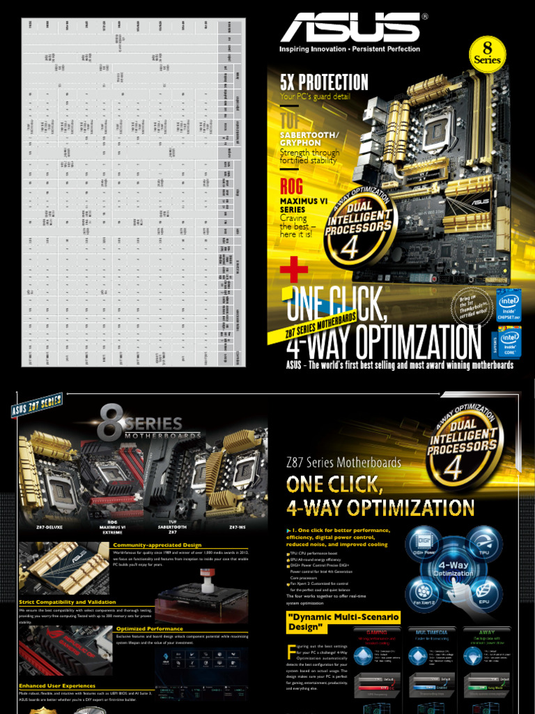 ASUS 8 Series Motherboards Brochure | PDF | Personal Computers | Wi Fi