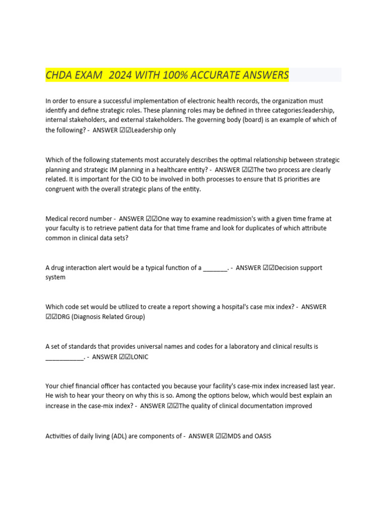 CHDA EXAM | Download Free PDF | Cost Of Living | Statistics