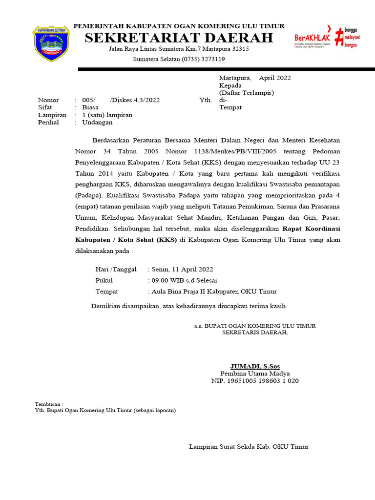 Surat Undangan Setda Rapat | PDF