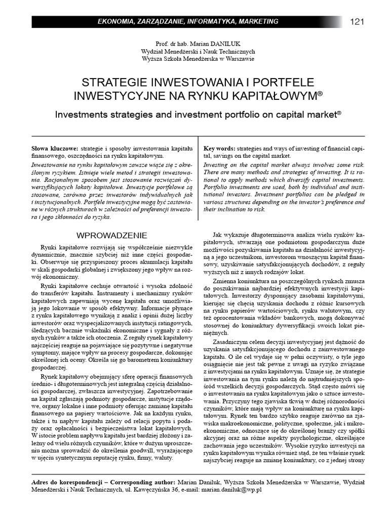 Metody Inwestowania | PDF