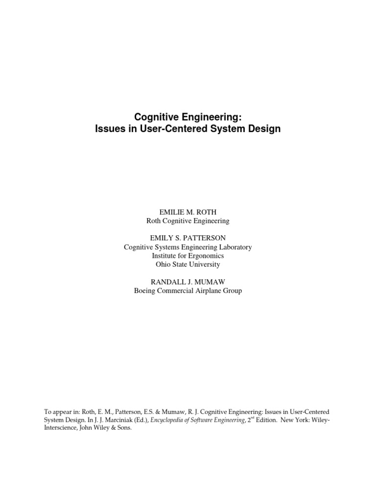 Cognitive - Engineering - Issues - in - User - Cen (1) Copy 1 | PDF ...
