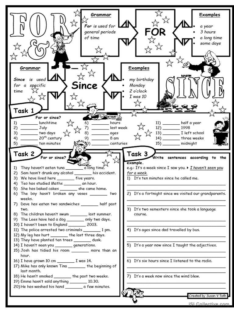 For vs. Since: Grammar Guide | PDF