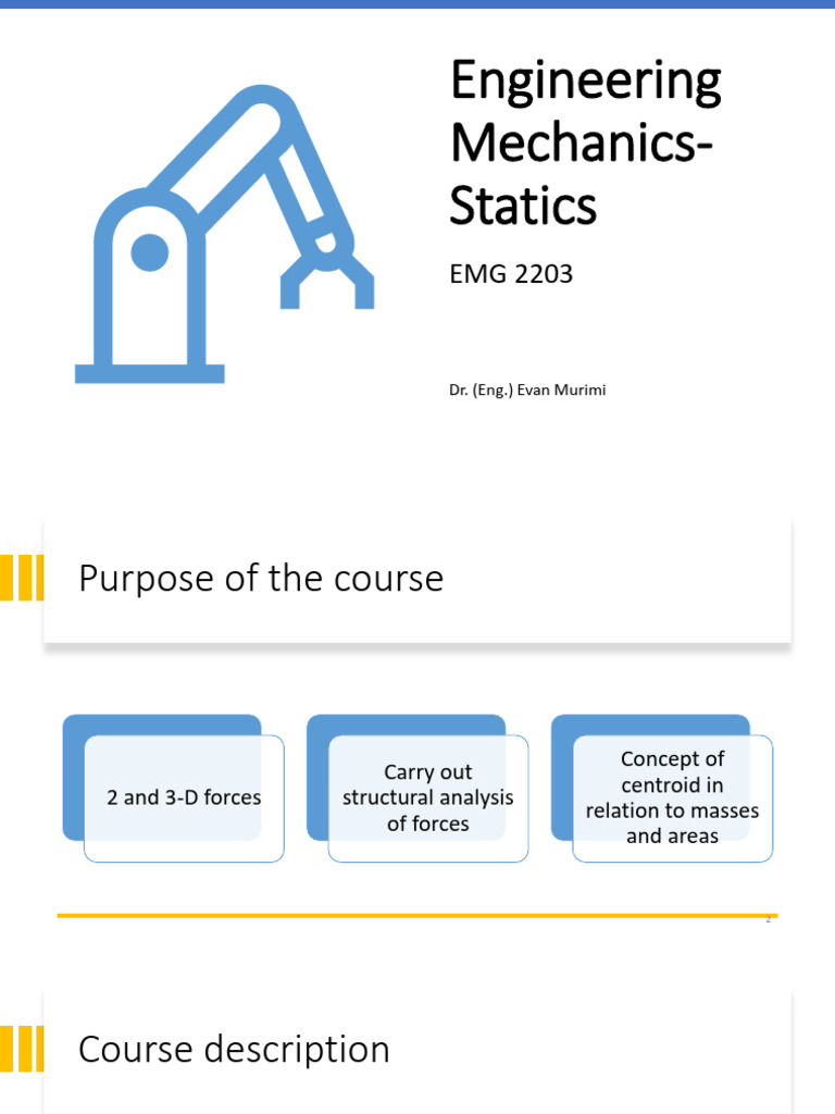 Eng Mech. - Statics Lecture | PDF | Force | Euclidean Vector