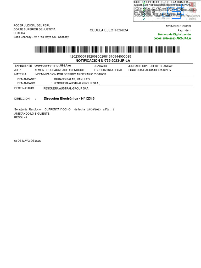 Exp. 00298-2008-0-1310-JM-LA-01 - Consolidado - 00735-2023 | PDF ...