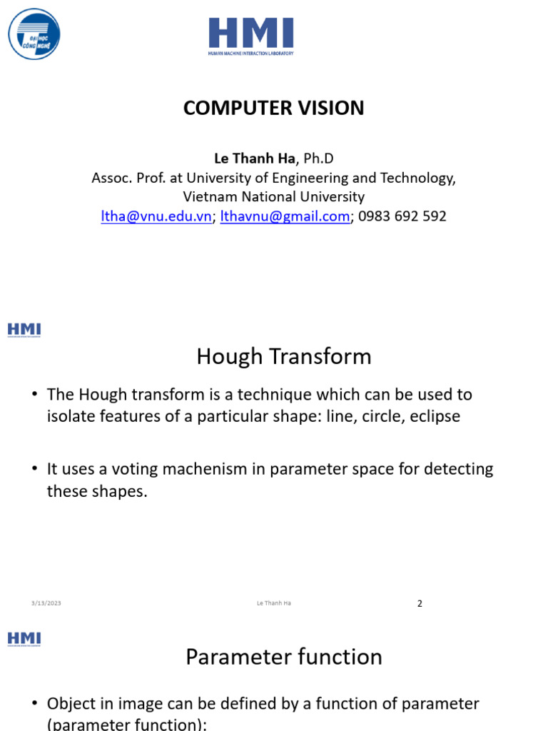 Computer Vision - Hough Transform | PDF | Coordinate System ...
