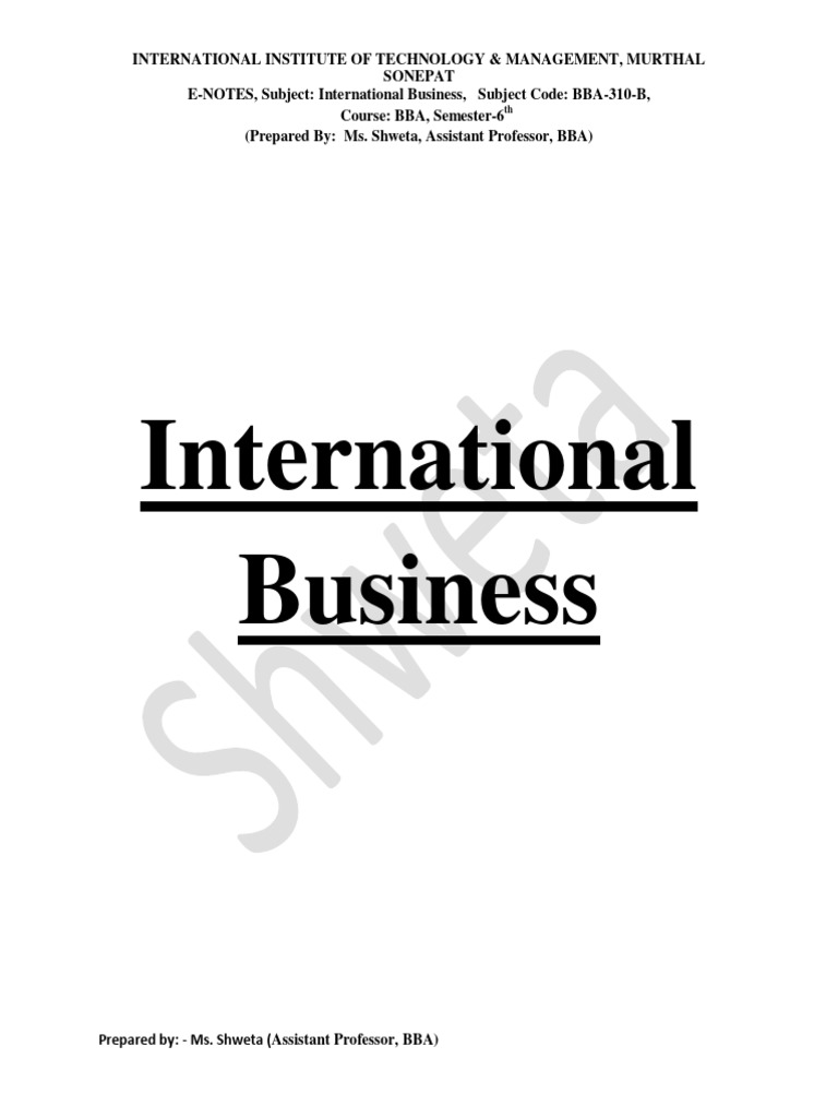 International Business | Download Free PDF | Exports | Market (Economics)