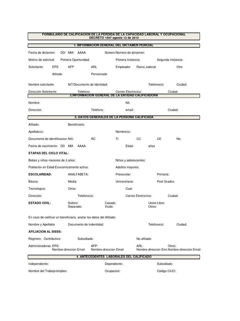 Formulario Decreto1507H-E | PDF