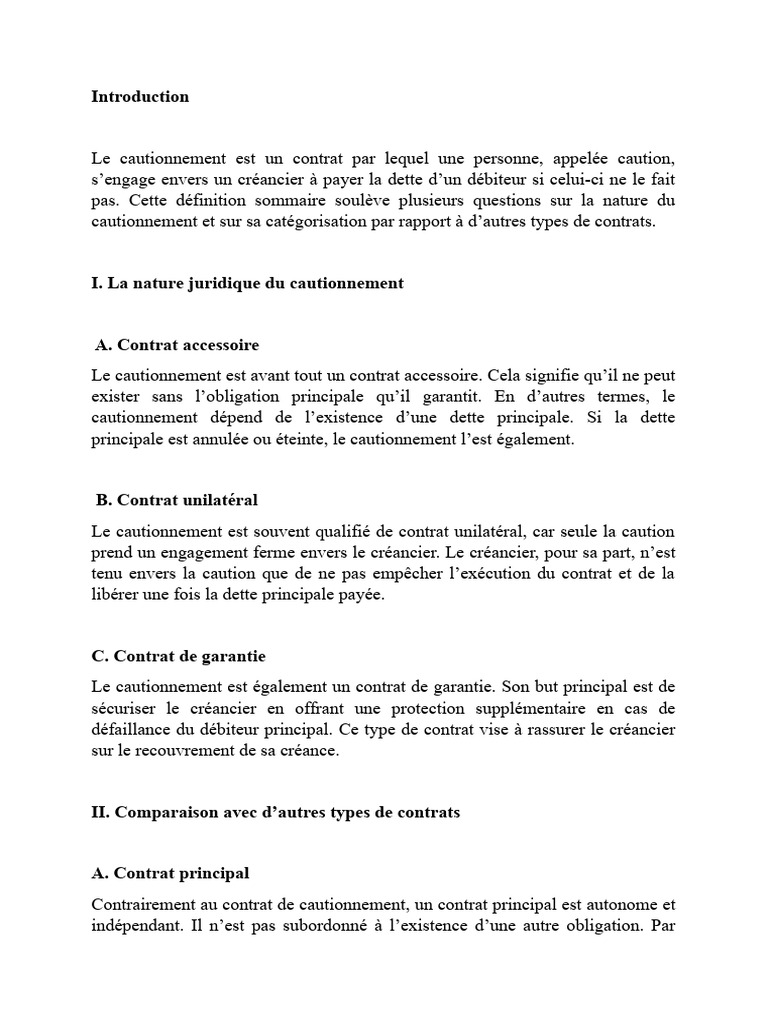 Comprendre le cautionnement juridique | PDF | Cautionnement | Débiteur